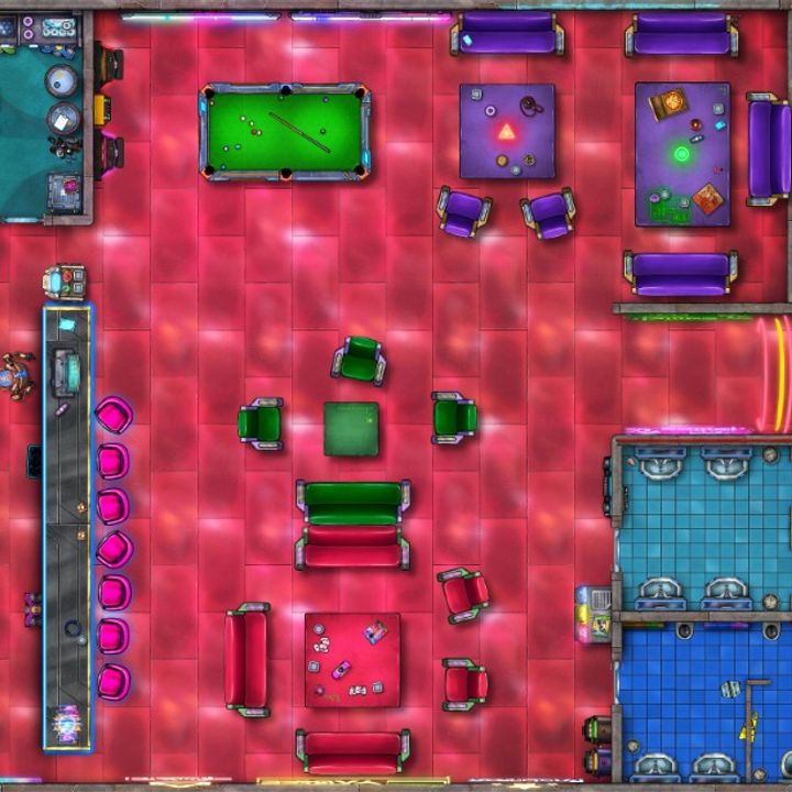 3D Printable Cyberpunk Bar Map by Rhasmus Battlemaps